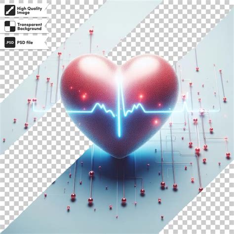 Premium Psd Psd Heart Symbol And Heart Beat On Ecg Graph On