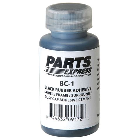 Black Rubber Cement Speaker Repair Glue 1 Oz Bottle