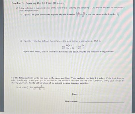 Solved A A Key Technique In Evaluating Limits Of The Form Chegg