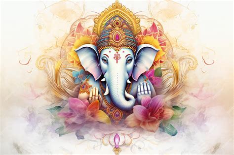 Premium Ai Image Iridescent Vibrant Color Ganesha Background Wallpaper