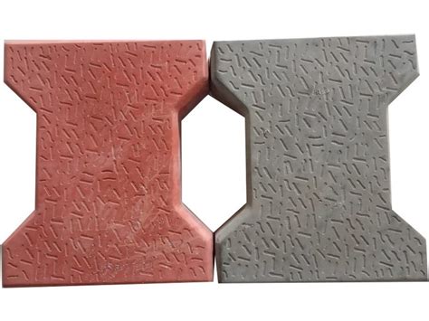 Red And Grey Interlocking Concrete Blocks Size 8x6inch Thickness