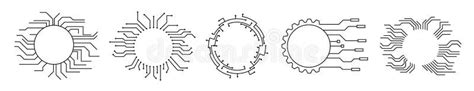 Tech Circular Cpu Chip Frame Digital Ai Deep Learning Futuristic