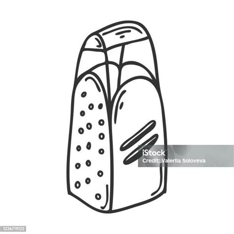 낙서 스타일의 주방 강판 메뉴 디자인 조리법 식품 포장 및 요리 잡지 야채 요소를 자르기위한 기구 손으로 그린 흰색 배경에 격리 흑백 벡터 가정용 장비에 대한 스톡 벡터