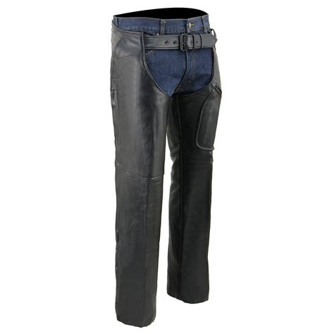 Milwaukee Leather Chaps For Mens Black Naked Skin Front 3 Pockets