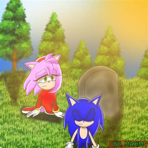 Sonic And Amy Sad By Maxim12fanart On Deviantart