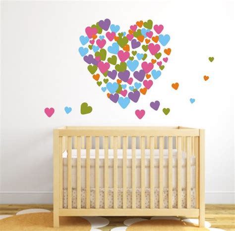 Heart Wall Vinyl Decal Hearts Large Wall Coverage Playroom