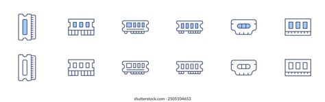 Ram Memory Icons Collection Thin Line Stock Vector Royalty Free