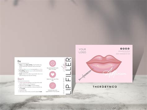 Lip Filler Aftercare Card Design Templates Lips Enhancement