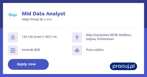 Oferta Pracy Mid Data Analyst Idego Group Sp Z Oo Gdynia