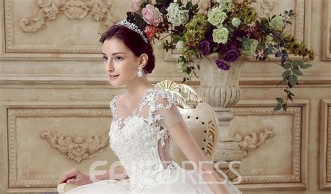 Ericdress Appliques Ball Gown Wedding Dress With Train 11986986
