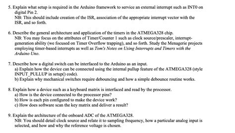 Solved 5 Explain What Setup Is Required In The Arduino Chegg Com