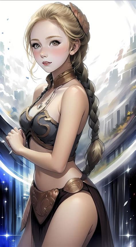 Slave Leia Cosplay Ai Art Blonde Rjabbaleia