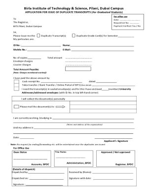 Fillable Online Duplicate Transcript Provisional Migration Certificate