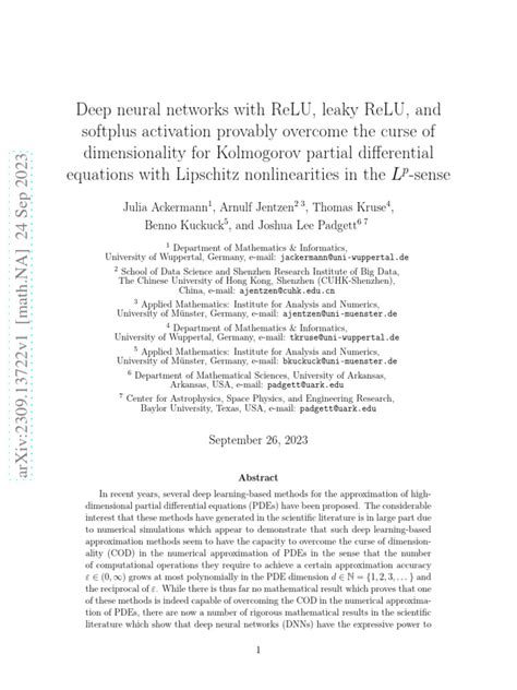 230913722 Deep Neural Networks With Relu Pdf Partial Differential