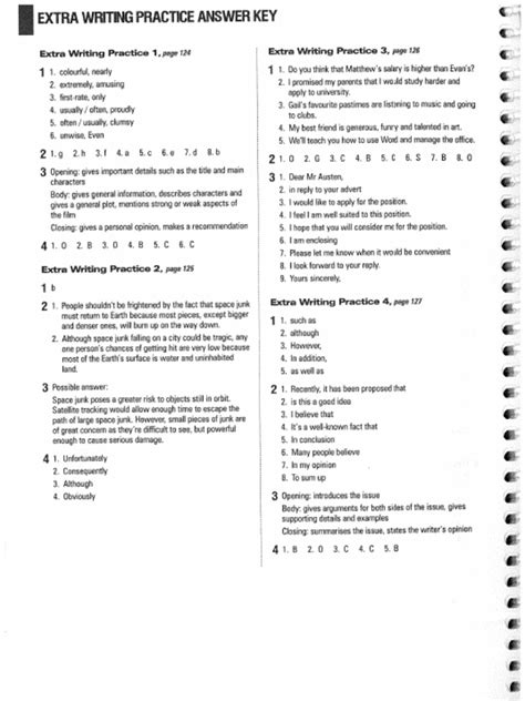 2ºbto Extra Writing Practice Answer Key Pdf Pdf