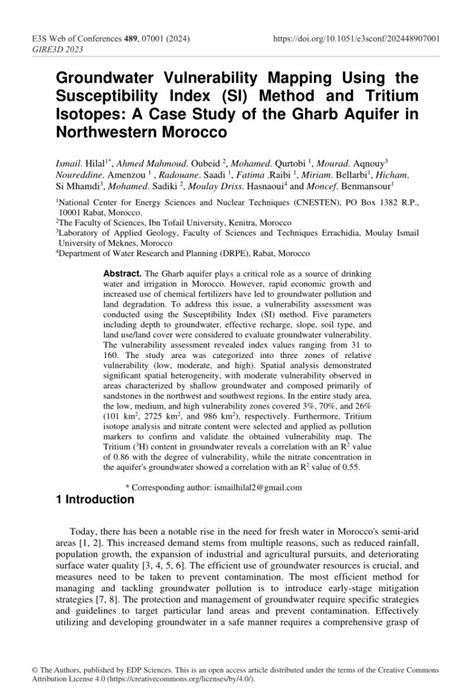 Hicham Si Mhamdi On Linkedin Pdf Groundwater Vulnerability Mapping