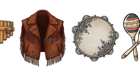 Western Musical Instruments And Attire For Artistic Compositions And