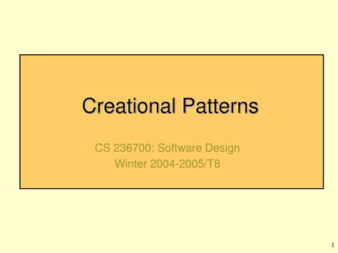 Ppt Creational Patterns Powerpoint Presentation Free Download Id3052568