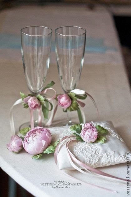 Комплект свадебных аксессуаров Розовые пионы Шелковые цветы в интернет магазине на Ярмарке