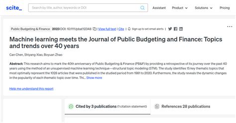 Machine Learning Meets The Journal Of Public Budgeting And Finance