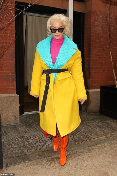 Rita Ora Turns Heads In Rainbow Coloured Ensemble In Nyc Rita Ora Fashion Rita