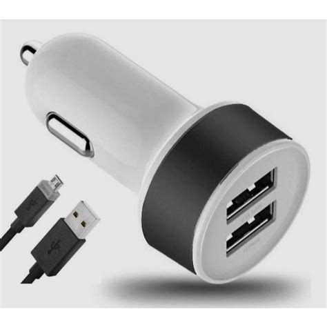 Carregador Celular Automotivo Veicular 2 Usb Cabo Android V8 Turbo