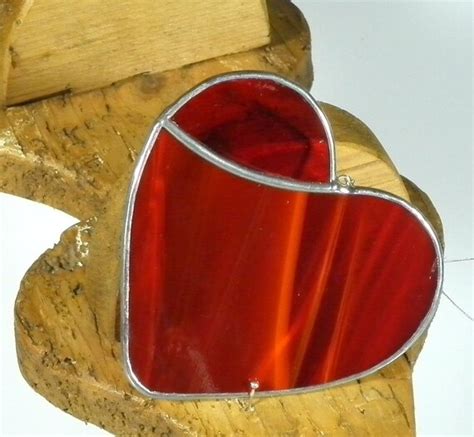 Red Stained Glass Heart Suncatcher And Window Ornament Etsy