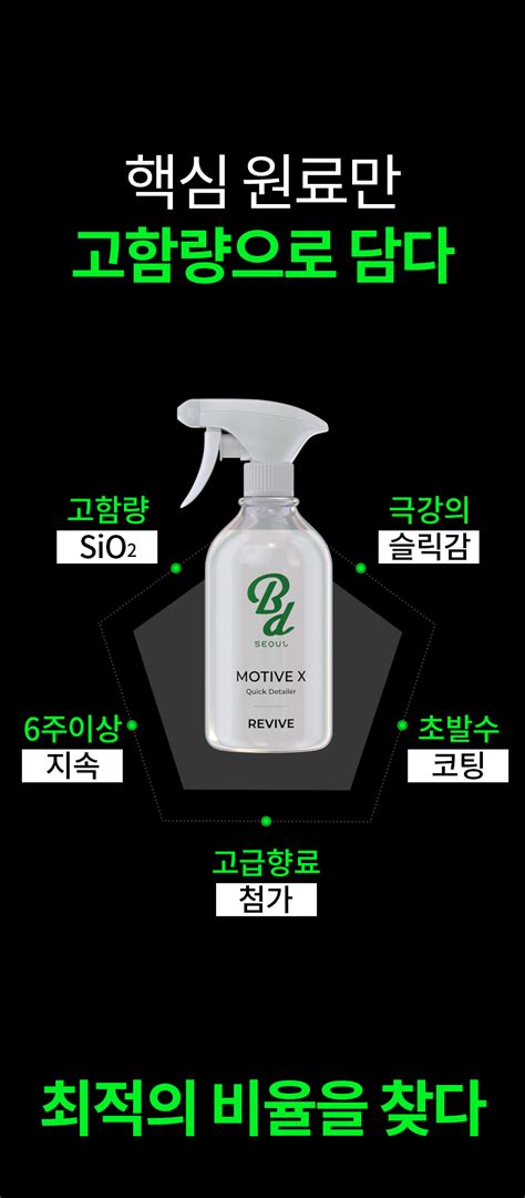 바운드서울 Motivex 퀵디테일러 500ml 차량용 물왁스 차량 유리막 코팅 광택제