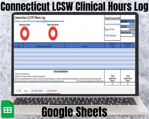 Clinical Hours Log Lcsw Hour Tracker Clinical Supervision Etsy