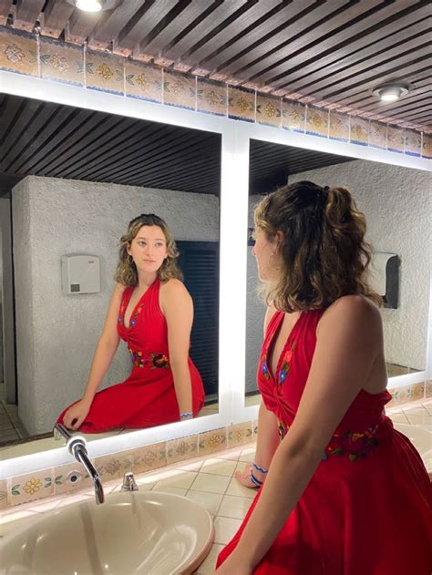 Red Dress Mirror Selfie Red Dress Dress Mirror Selfie