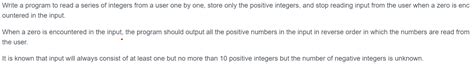Solved Write A Program To Read A Series Of Integers From A Chegg