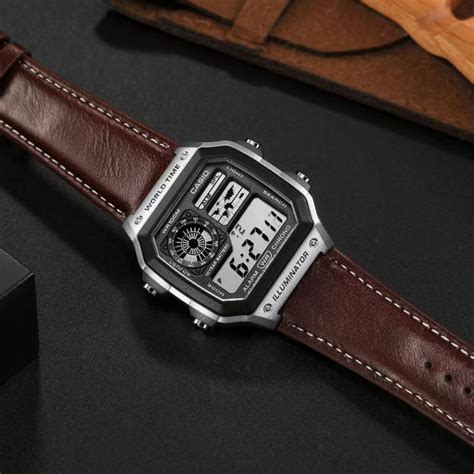 Casio Ae 1200 Illuminator Camel Brown J1232 Retro Design With Led