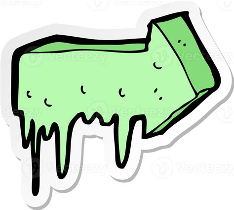Pegatina De Una Flecha Apuntando Viscosa De Dibujos Animados 45246481 PNG