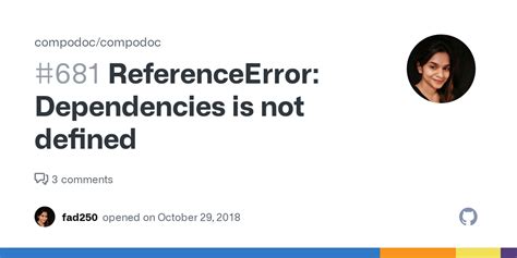 Referenceerror Dependencies Is Not Defined Issue Compodoc