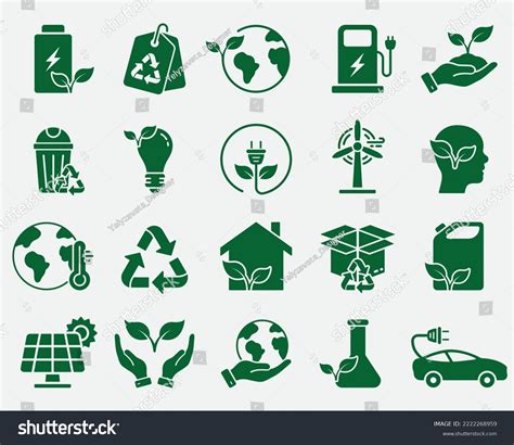 Renewable Resource Sign Set Wind Water Stock Vector Royalty Free