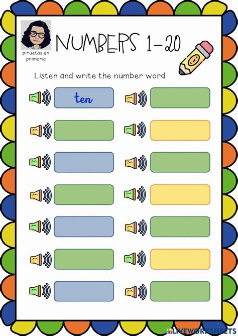 Numbers 1 20 Writing 4 Worksheet Escola