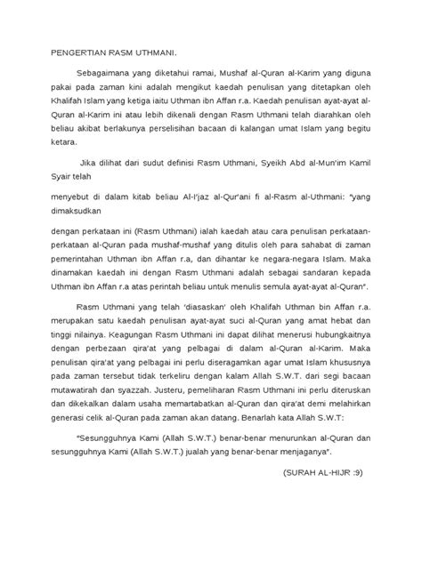 Sejarah Rasm Uthmani Damariontaroreese