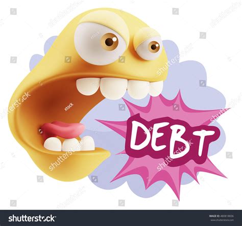 3d Rendering Angry Character Emoji Saying Stock Illustration 480818836
