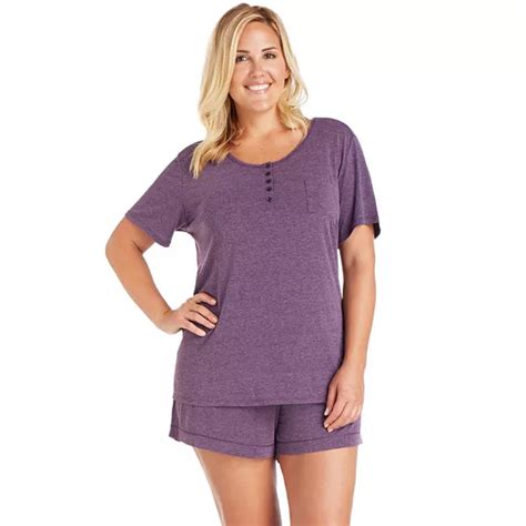 Plus Size Cuddl Duds Essentials Pajama Tee And Pajama Boxers Sleep Set