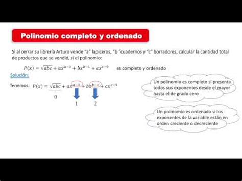 Polinomio Completo Y Ordenado Youtube
