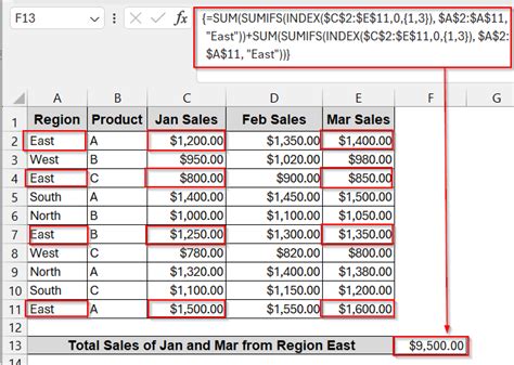 How To Sum Ranges Of Multiple Columns With Sumifs In Excel Excel Insider