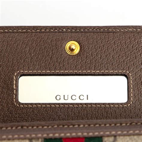 GUCCI Beige GG Supreme Canvas OPHIDIA CHAIN WALLET Bag WOC For Sale At