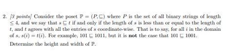 solved 2 [3 points] consider the poset p p ≤ where p is