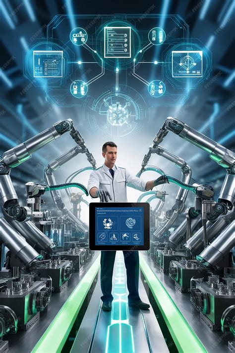 Industrial Engineer Technician Manager Control Robotics On Monitoring