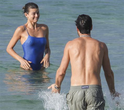 Georgia Fowler Sexy Ass And Pokies In Blue Swimsuit On The Beach In