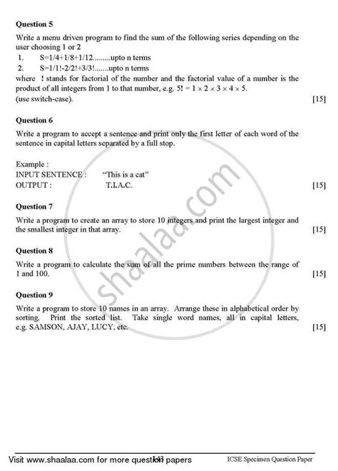 computer applications 2012 2013 english medium icse class 10 question