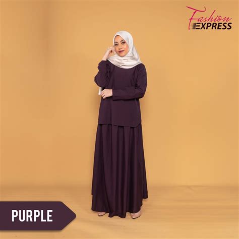 Baju Kurung Serona Modest Wear Crop Top Viral Kain Kembang Shopee