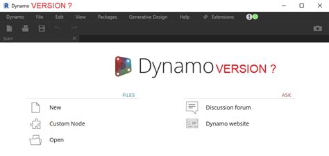 show dynamo version in title screen graphic developers dynamo