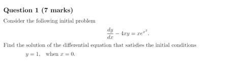 Solved Question 1 7 ﻿marks Consider The Following Initial