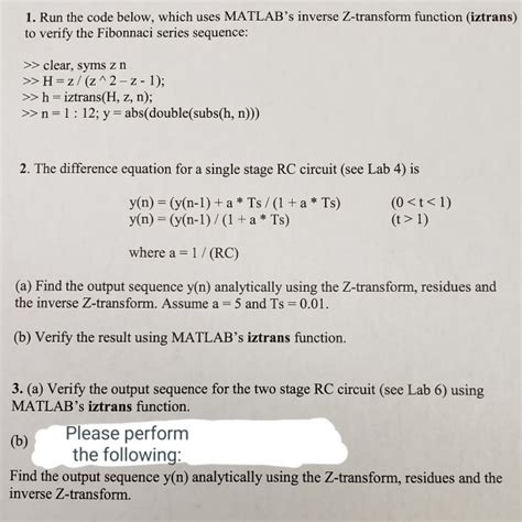 1 Run The Code Below Which Uses MATLAB S Inverse Chegg